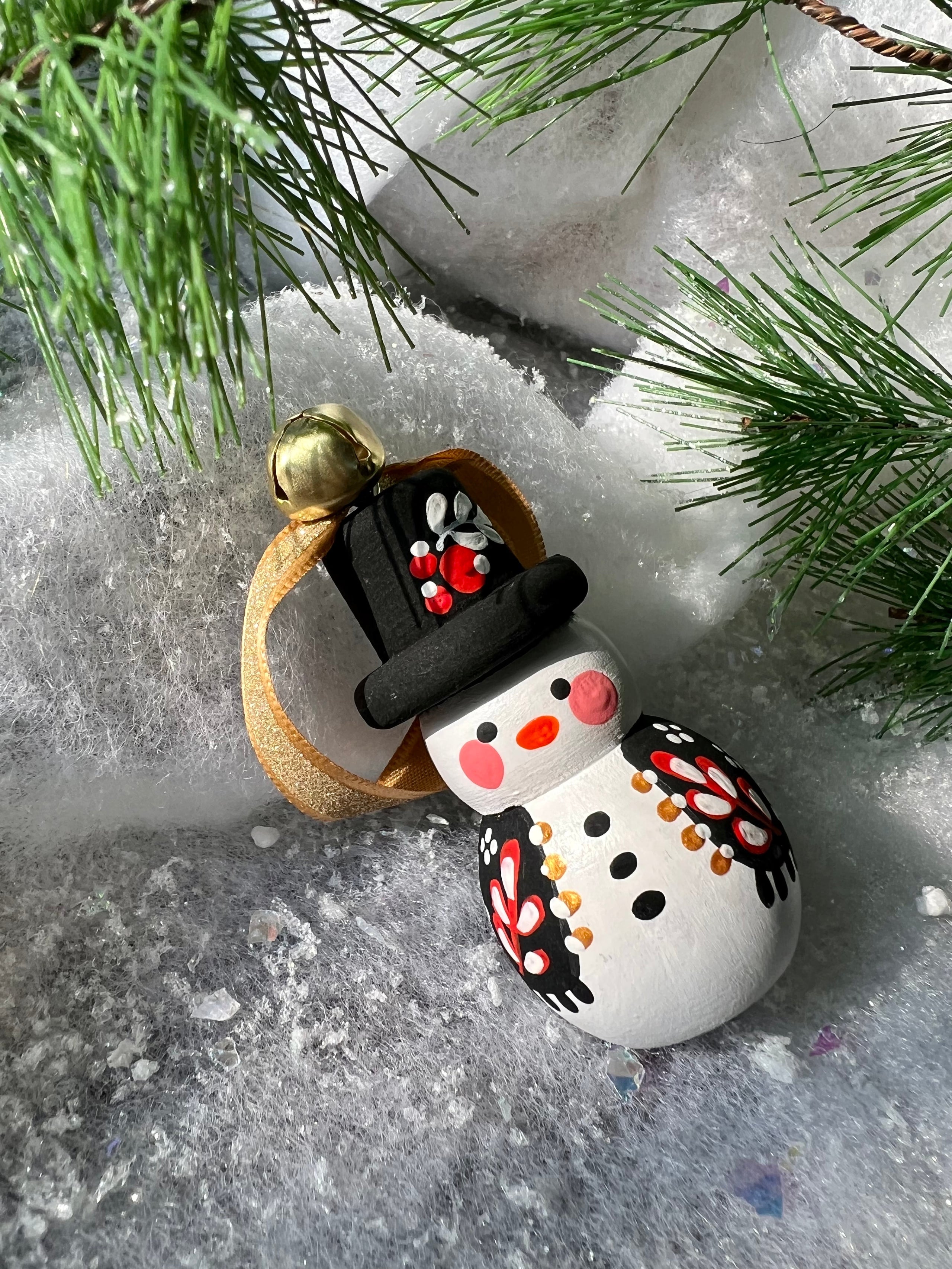 Traditional Snowman Peg Doll Ornament | Fawn Haus